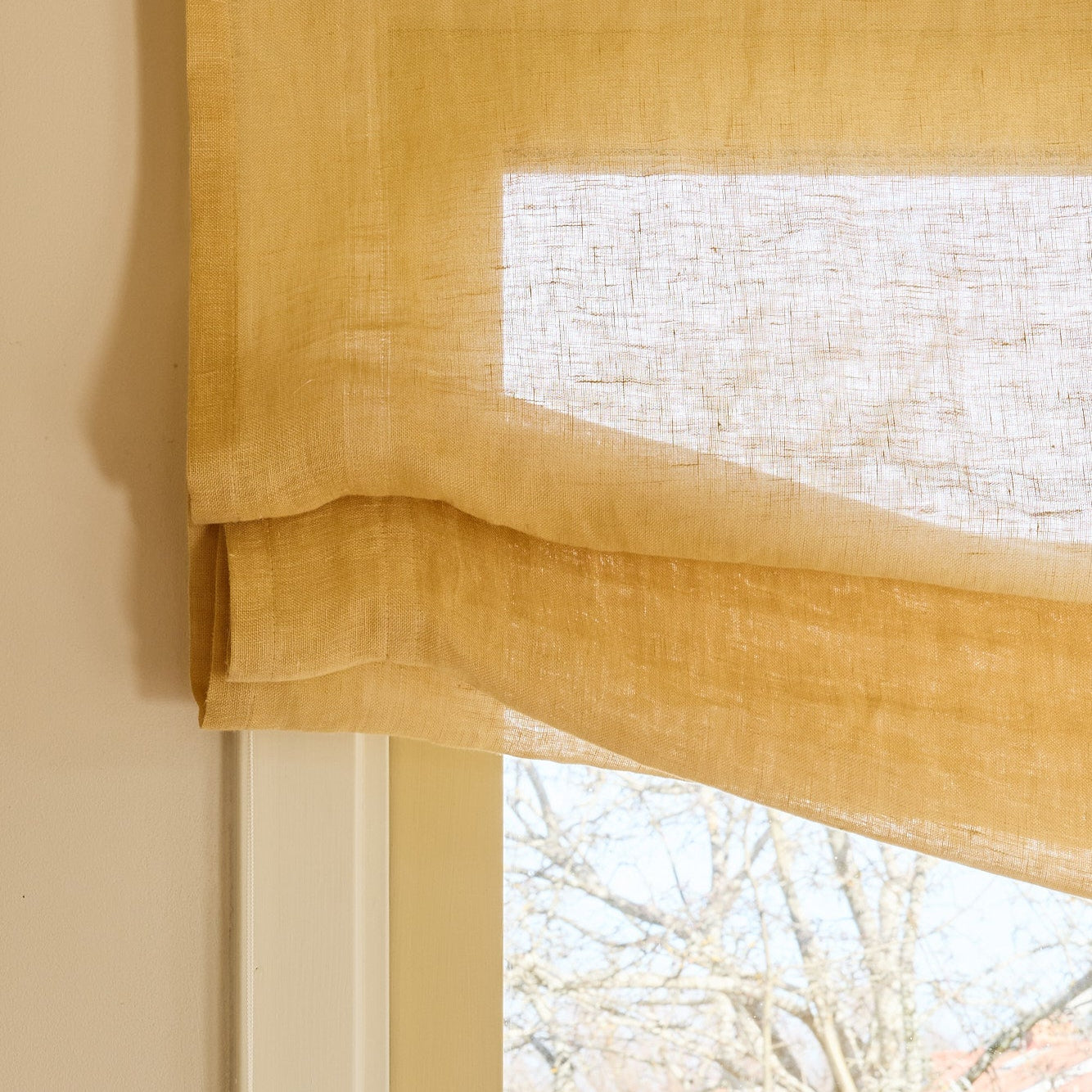 Sheer linen soft roman blind - mustard – ATT PYNTA