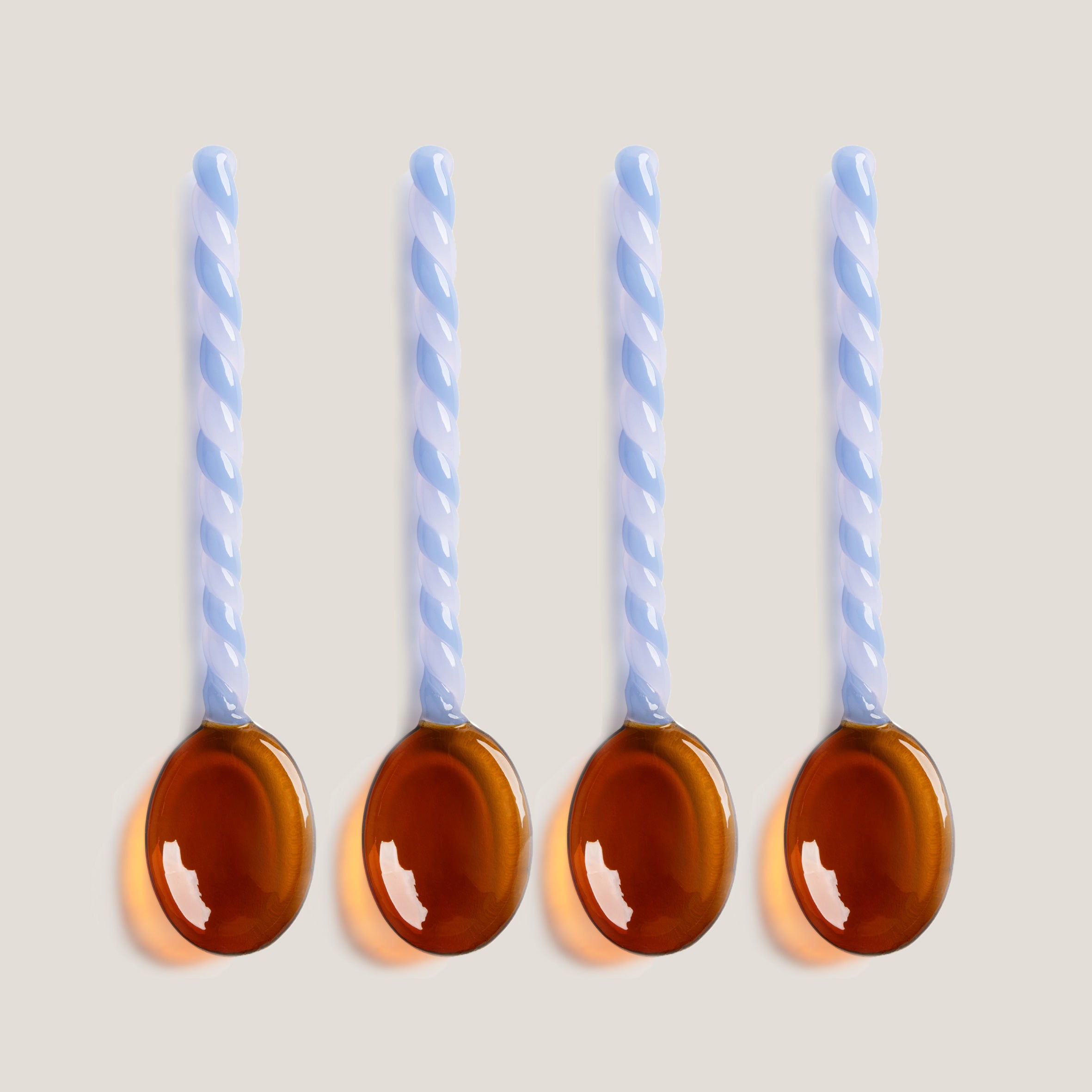 Duet glass spoons, amber & lavender, set of 4 (2 left) – ATT PYNTA