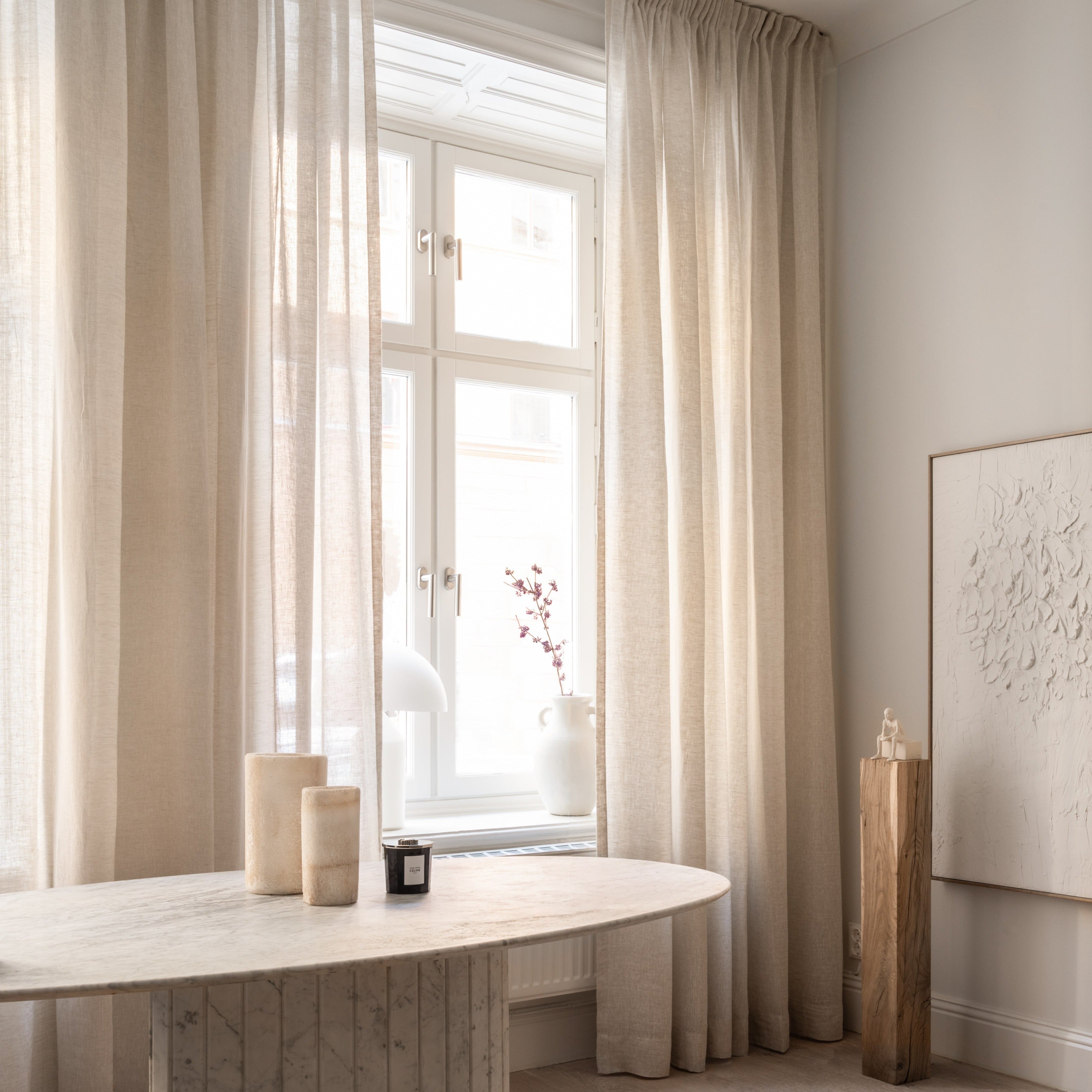 Sheer linen curtain - sand – ATT PYNTA