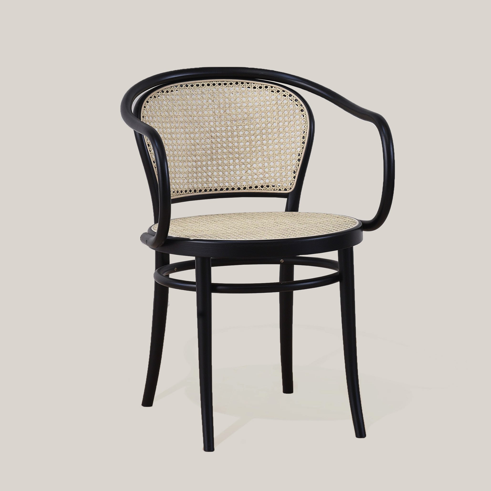 Ton chair 33 black with cane seat and back – ATT PYNTA